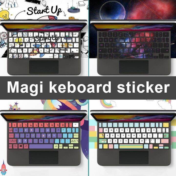 magic keyboard skin sticker for 11/12.9 inches iPad Colourful keyboard ...