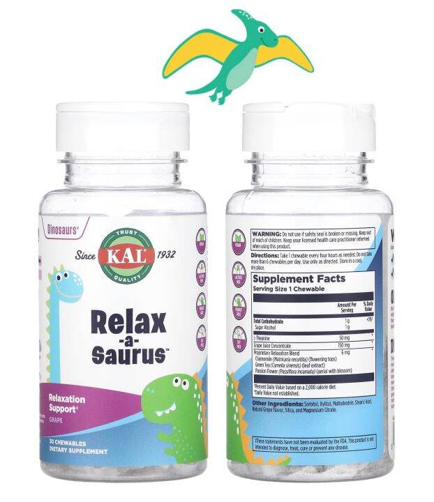 [PRE-ORDER] DINOSAURS RELAX-A-SAURUS GRAPE 30 CHEWABLES BY KAL ...