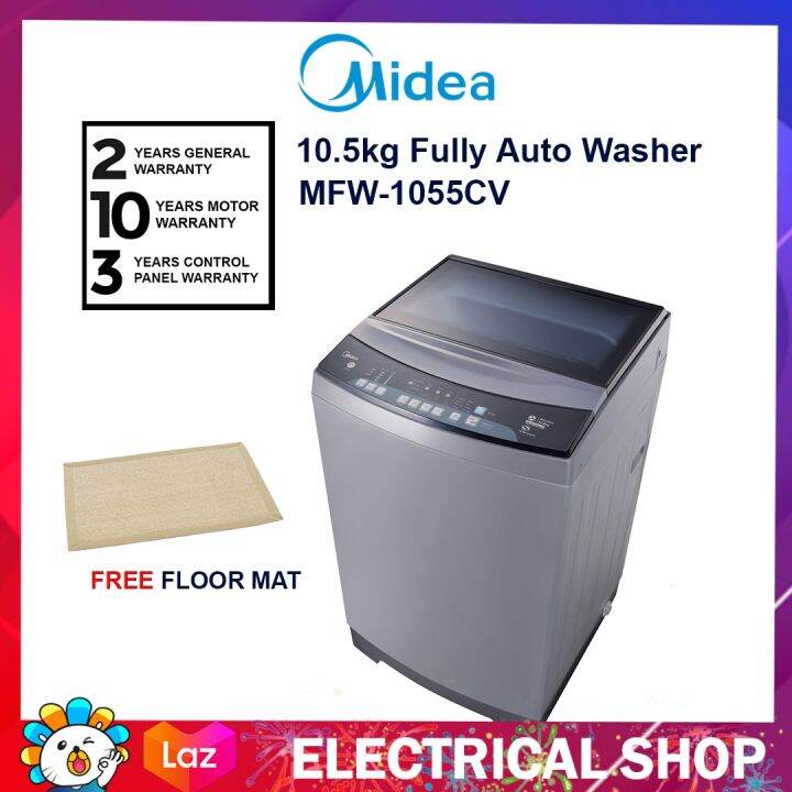 Midea 10.5kg Fully Auto Washer MFW-1055CV Top Load Washing Machine ...