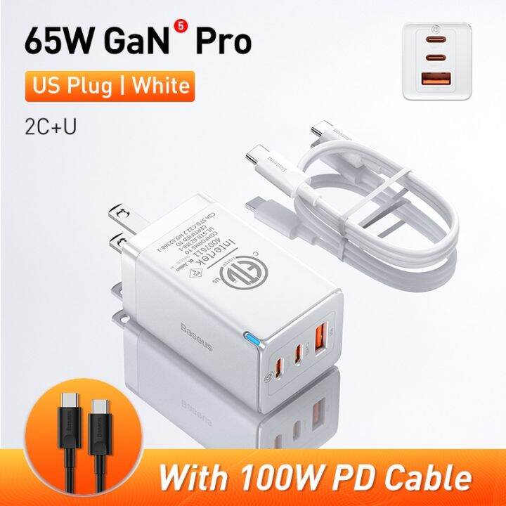 Baseus อะแดปเตอร์พลังงานแล็ปท็อปโน้ตบุ๊ก USB C 65W QC3.0 PD ชาร์จเร็ว ...