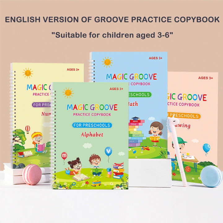 Children's Magic Book 4 Volumes/sets Of Reusable 3D Magic Practice ...