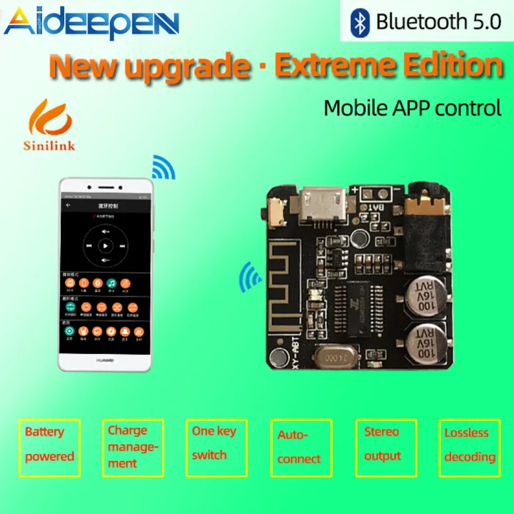 Aideepen DIY BT 5.0 Audio Receiver Module MP3 BT Decoder Board APP Control XY-ABT | Lazada