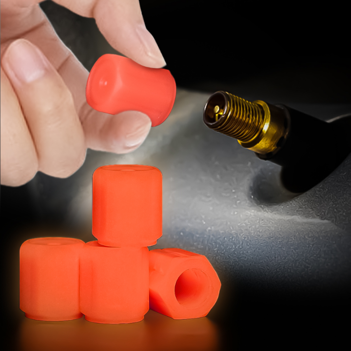 4Pcs Fluorescent Red Valve Cap Kereta Tayar Injap Caps Luminous Glowing ...