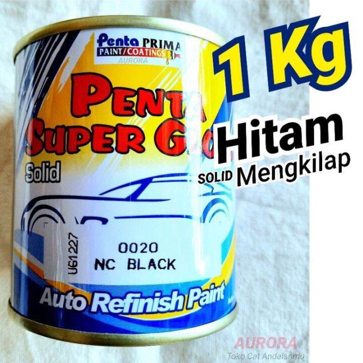Cat Penta Super Gloss NC Black 1Kg Hitam Solid Mengkilap / Motor Mobil ...
