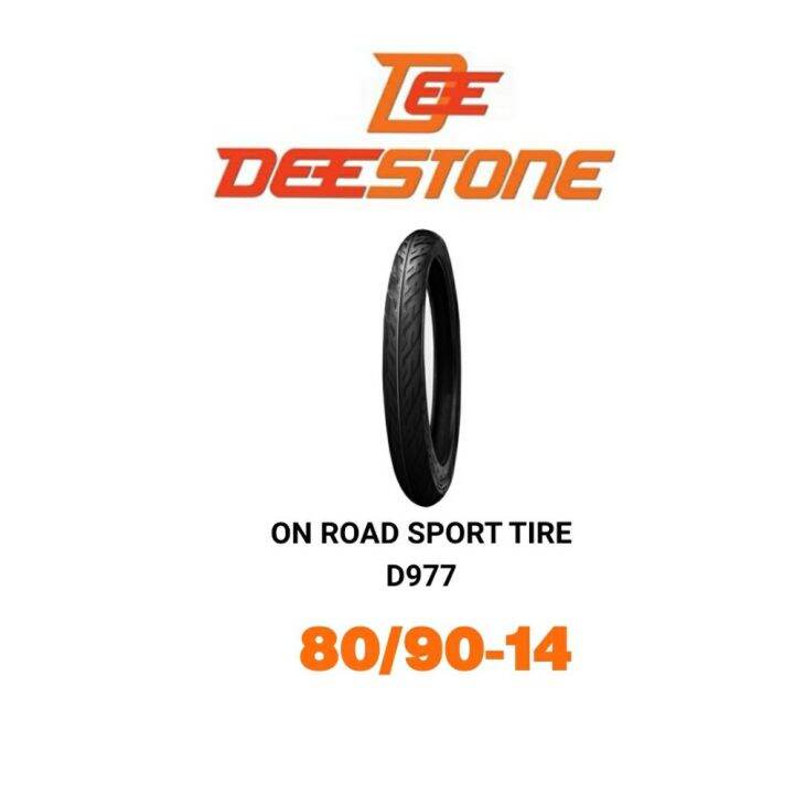Deestone ยางนอกมอเตอร์ไซค์ 80/90-14 D977 | Lazada.co.th