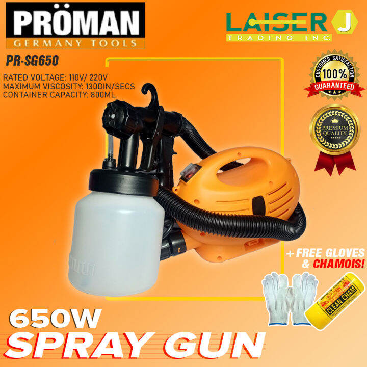 Proman Germany Paint Spray Gun 650W PR-SG650 with Free Gloves and ...