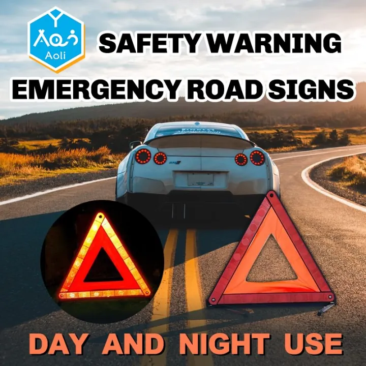 Car Early Warning Device Signage Reflective Triangle Car Safety Warning ...