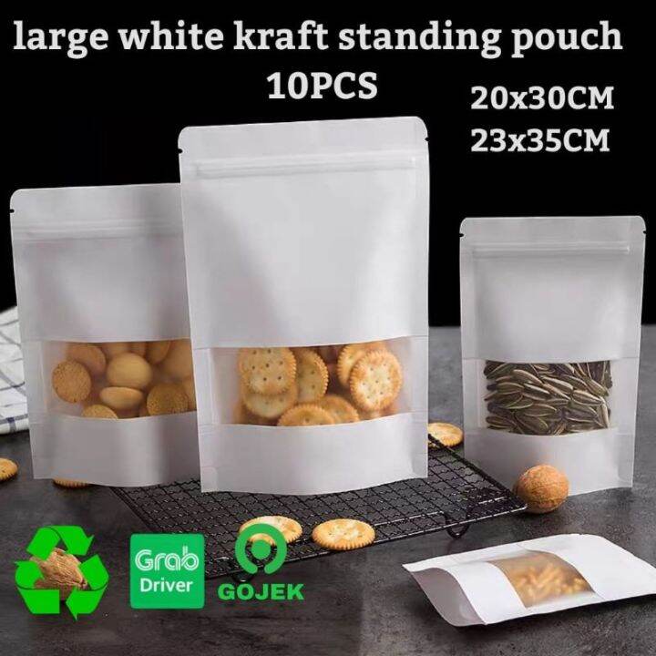 White kraft standing pouch ukuran besar | Lazada Indonesia