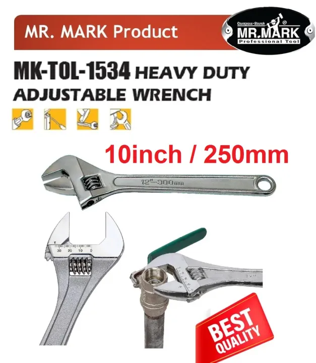 Mr. Mark MK-TOL-1534-10" (250mm) Heavy Duty Adjustable Wrench | Lazada