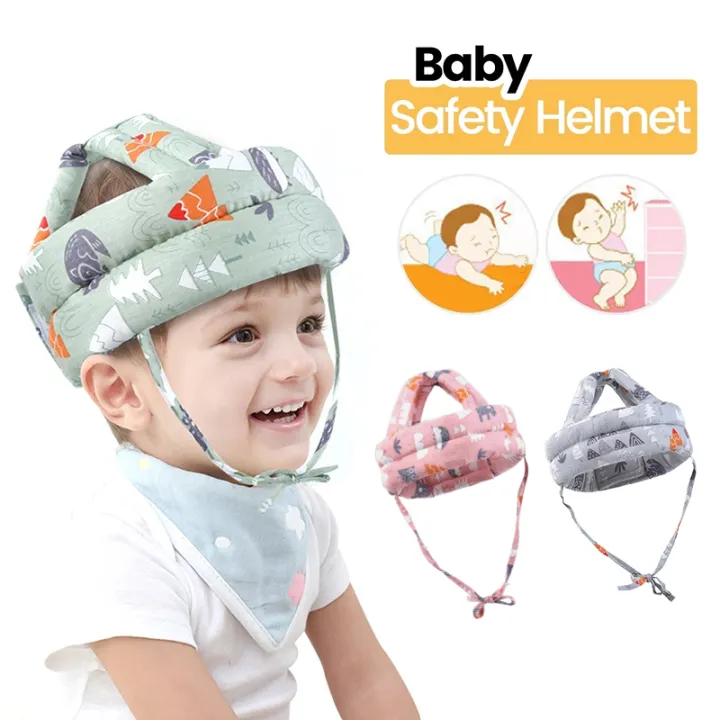 Baby Head Protection Anti Collision Safety Helmet Cap Adjustable Soft Safety Baby Helmet Walk ...