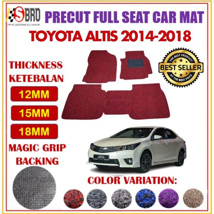 TOYOTA ALTIS 2014-2018 (5 PCS) OEM PRECUT PVC CARPET Coilmat Karpet ...