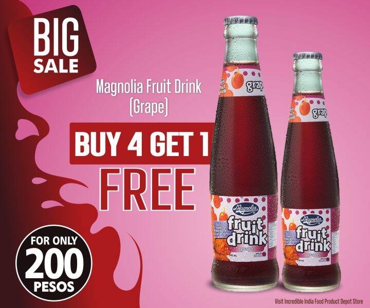 Magnolia Fruit Drink - Grape (HealthTea) Buy 4 Get 1 Free | Lazada PH