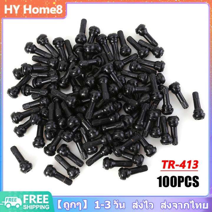[ส่งเร็ว] 100 ชิ้นTR413 วาล์วยางแบบไม่มียางTR-413 S Napในชอร์ตี้สีดำยาง ...