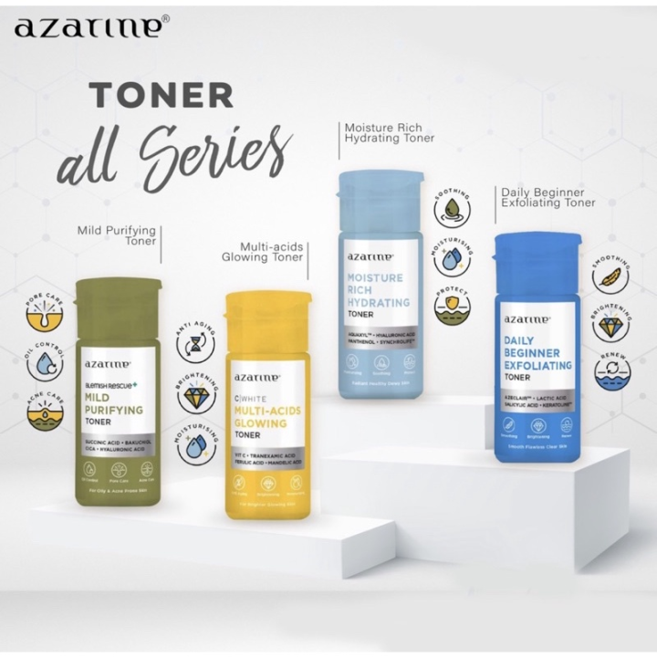 AZARINE Face Toner All Series 90ml - Mild Purifying - Multi Acids ...