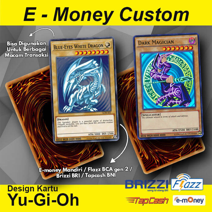 Kartu Emoney Custom Desain YUGIOH E-Money YU-GI-OH bisa etoll brizzi ...