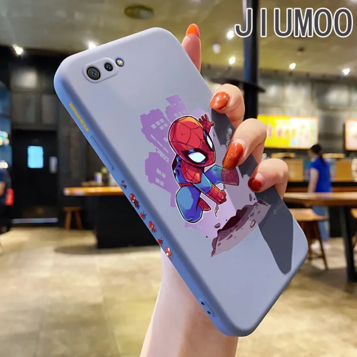 JIUMOO เคสสำหรับ Realme C2 C2s,เคสโทรศัพท์มือถือมีลายการ์ตูนสไปเดอร์-แมนดีไซน์ด้านข้างเคสซิลิโคน ...