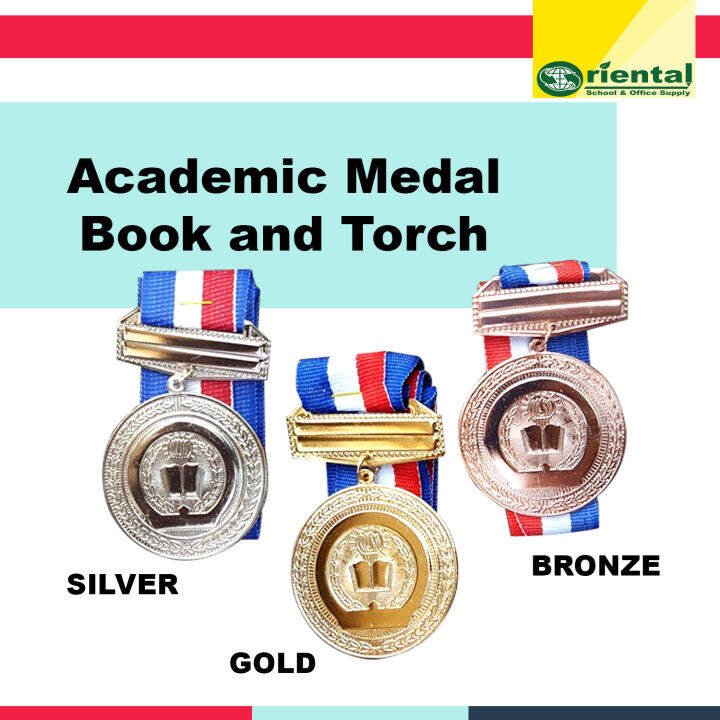 Academic Medal Book and Torch w/ Box - Small Gold, Silver & Bronze ...