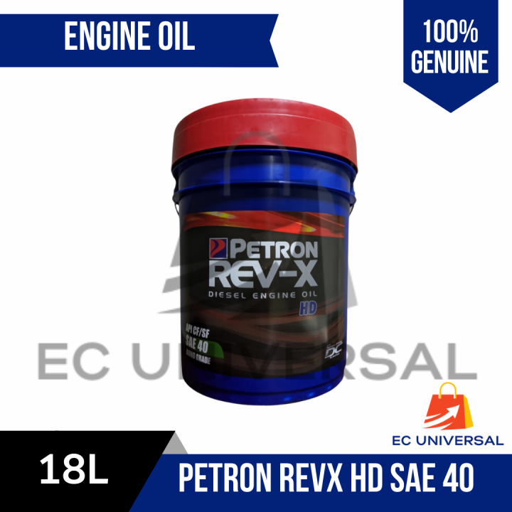 Petron REV-X HD SAE 40 Engine Oil 18L Liters Pail | EC Universal ...