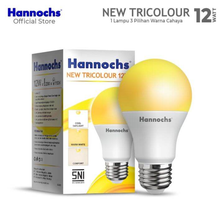 Hannochs Tricolour 12 WATT Lampu LED Bulb Hannochs 12W 12 WATT Bohlam LED Hanochs Tricolour ...