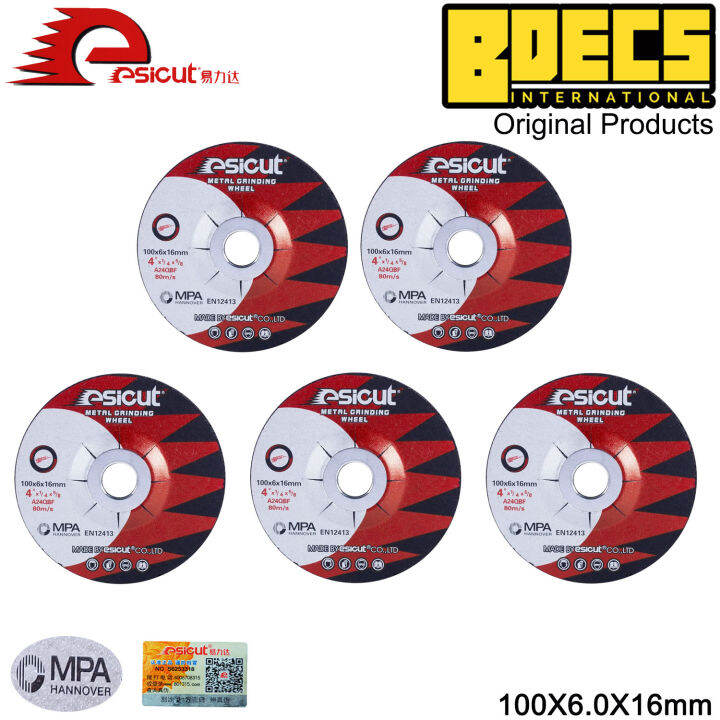 ESICUT Metal Grinding Disc 100x6.0x16mm Heavy Duty (5pcs) I Bdecs ...