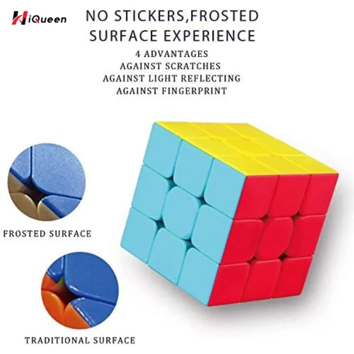 HiQueen 3x3x3 No Sticker Speed Cube Improve Concentration ...
