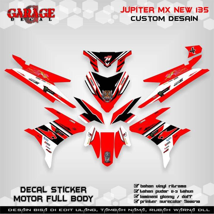 Decal Jupiter MX 135 New Full Body Stiker Jupiter MX 135 New Full Body ...