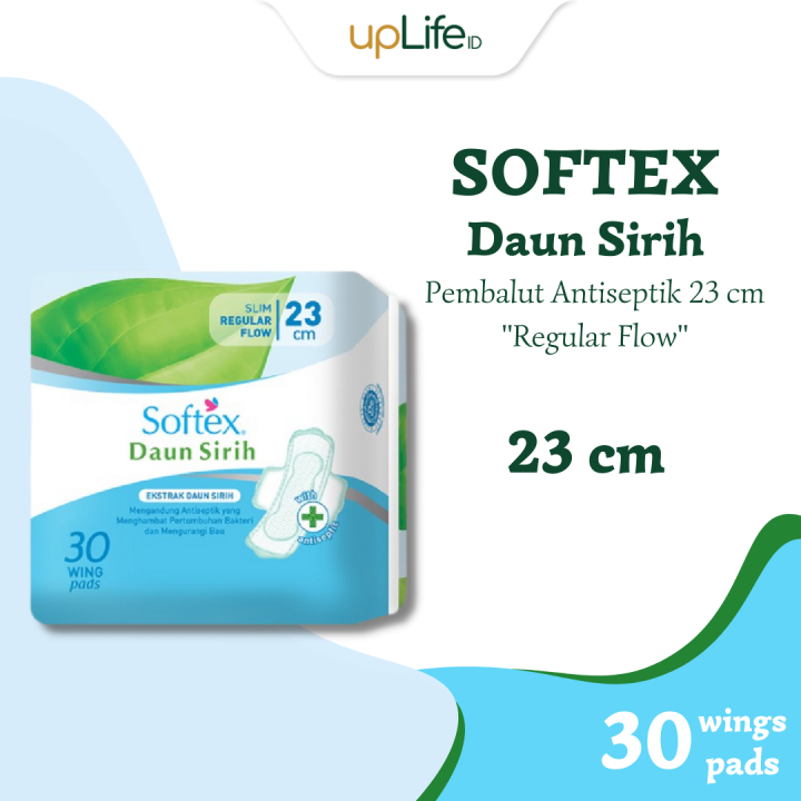 SOFTEX Daun Sirih Pembalut Slim Reguler Flow Wing 23 cm 30 s | Lazada Indonesia