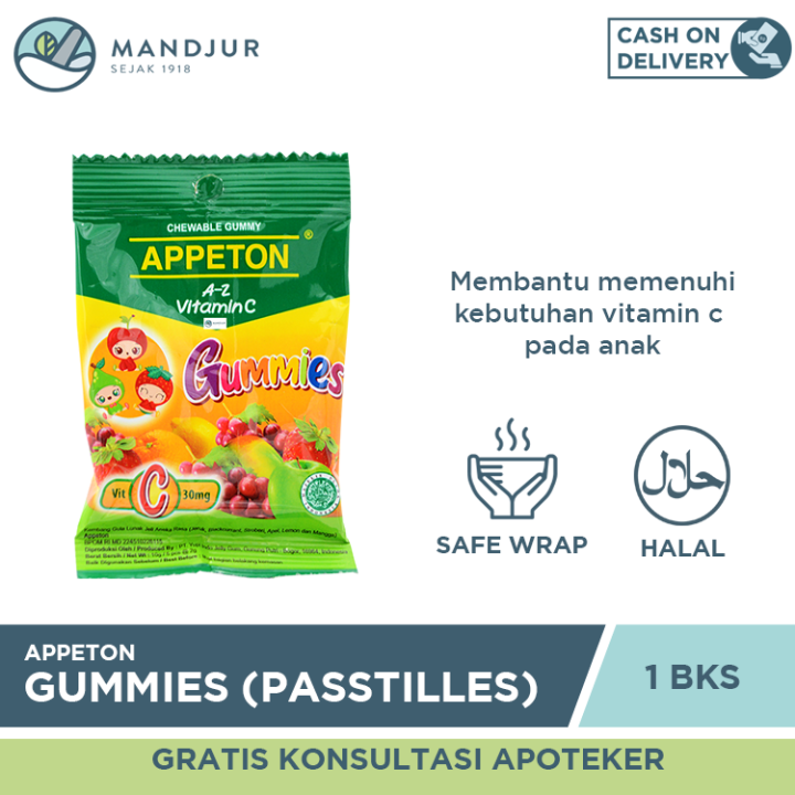 Appeton Gummies (Passtilles) Sachet - Permen Gummy Vitamin C Anak ...
