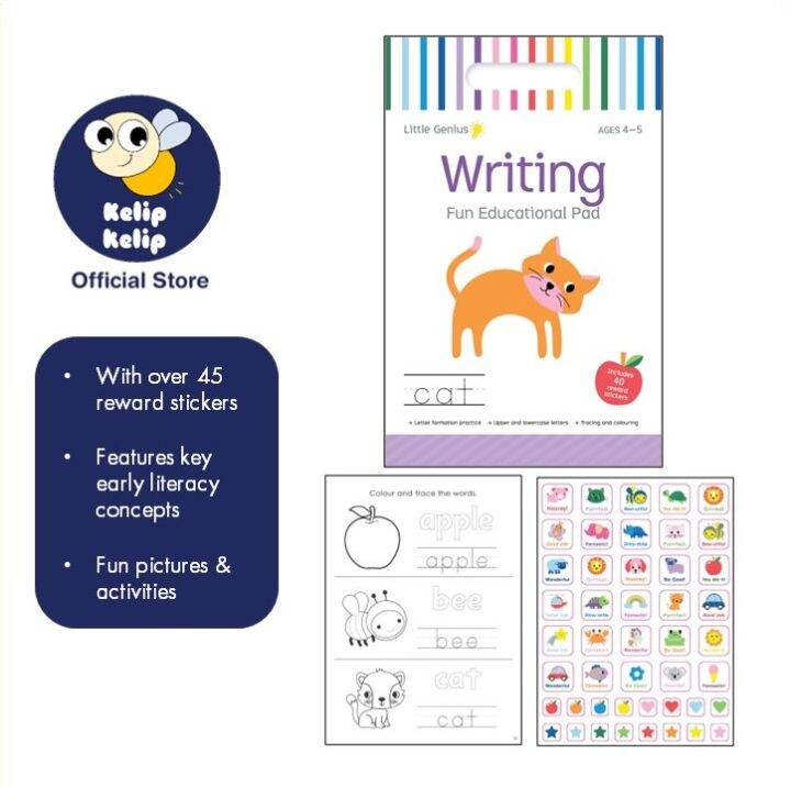 Little Genius Writing Fun Educational Book Pad With Stickers For Kids ...