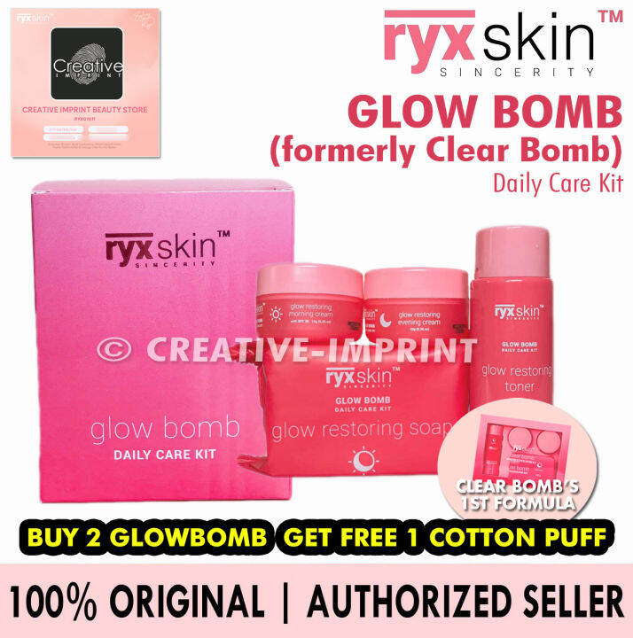 Ryx Glow Bomb (Clear Bomb Formula) Daily Care Kit (Authentic ...
