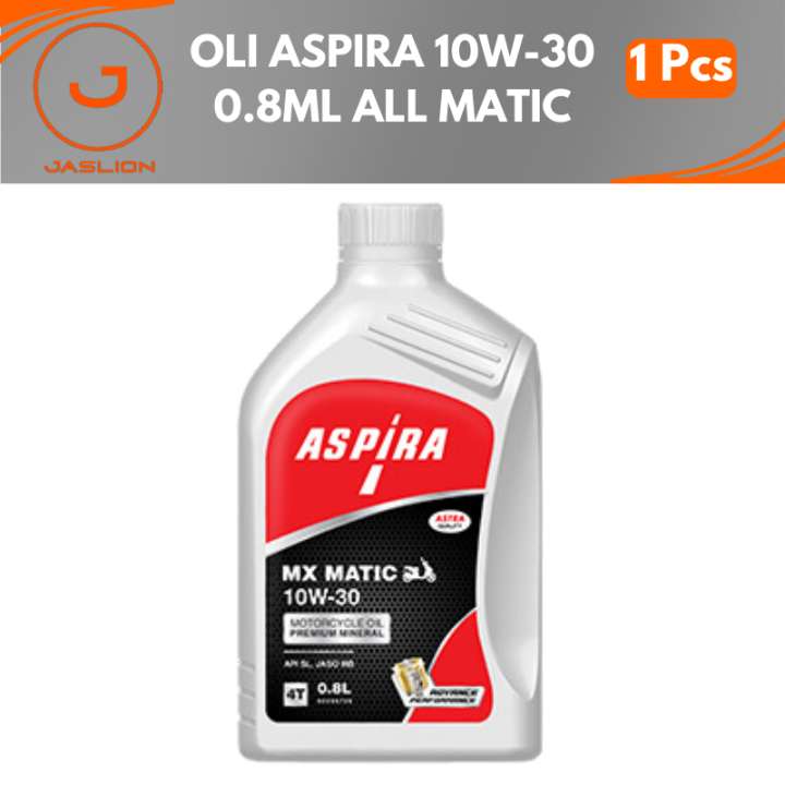 Oli Motor Honda Matic 10W-30 Aspira Oil 0,8L Untuk Motor Beat Scoopy Vario Genio Mio | Lazada ...