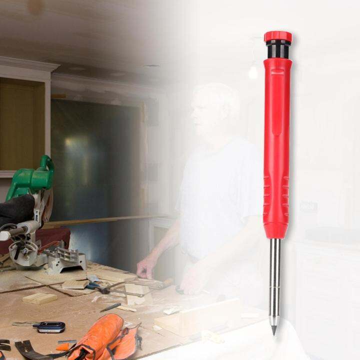 Woodworking Mechanical Deep Hole Pencil Carpenter 6 Refill Line Scribe ...