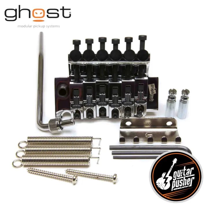 Graphtech Ghost LB63 Floyd Rose Bridge W/Piezo Pickup Saddles Chrome PN ...