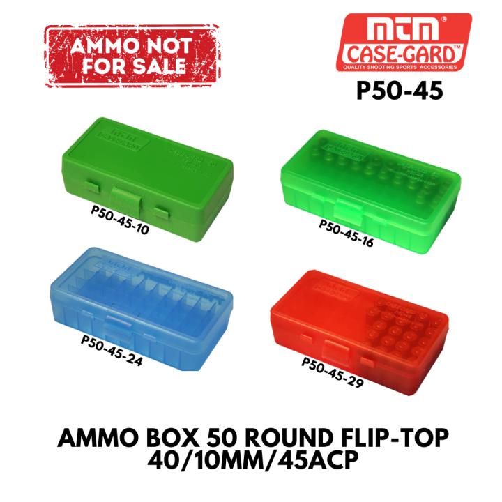 MTM - Ammo Box 50 Round Flip-Top 40 10mm 45 ACP (P50-45) | Lazada PH