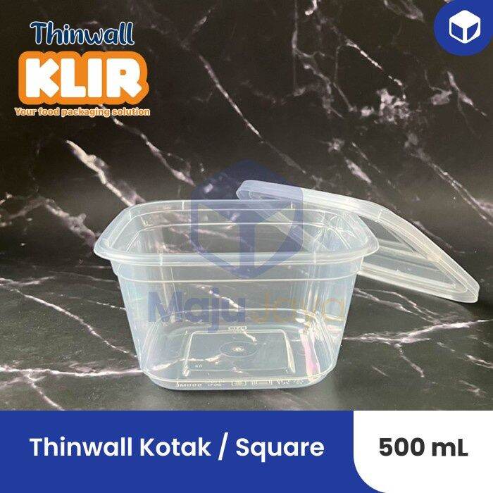 Thinwall kotak 500 ml / thinwall square 500ml kotak makan plastik mika ...