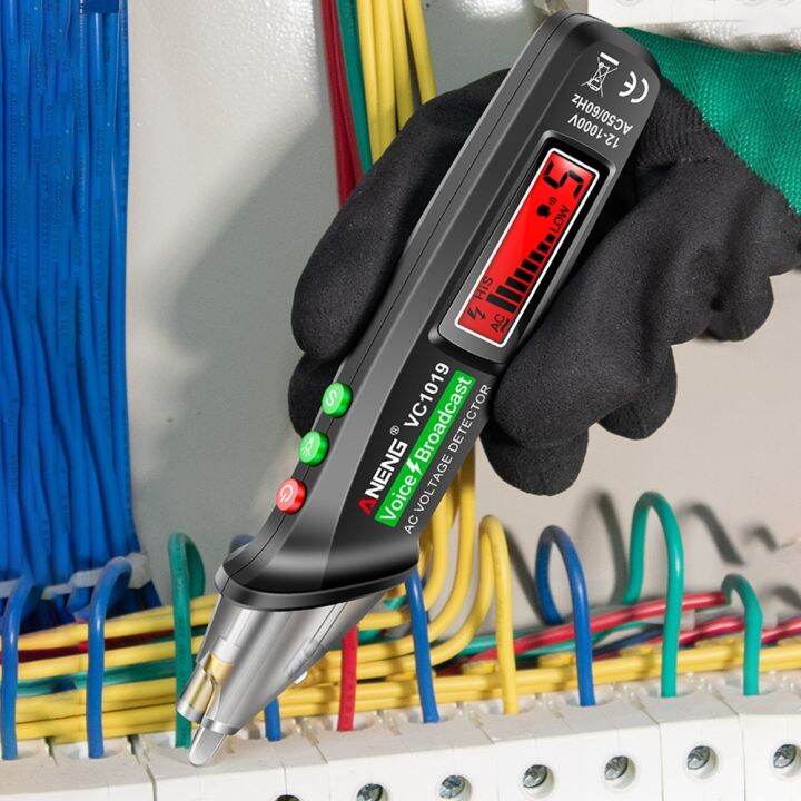 ANENG VC1019 Intelligent Voice Broadcast Tester Pen 12V-1000V Infrared ...