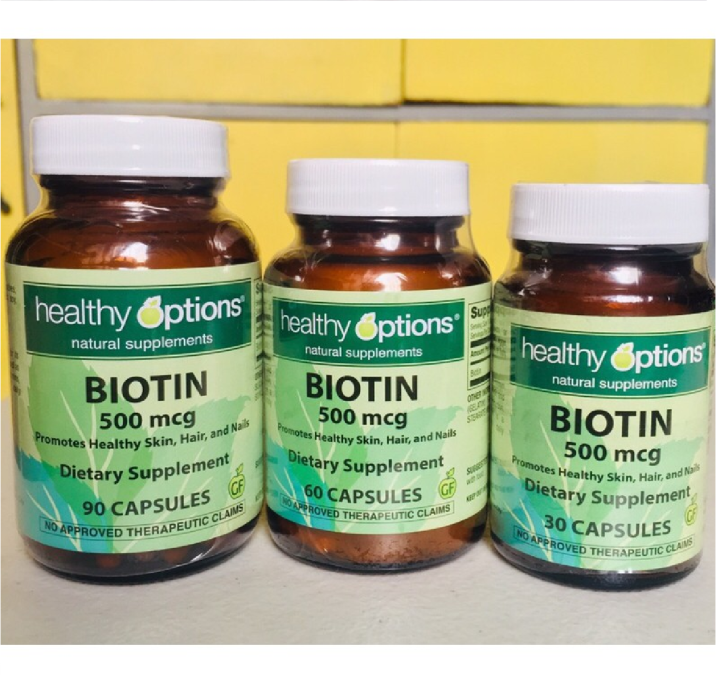 Healthy Options Biotin 500mcg, 5000mcg, 10,000mcg | Lazada PH