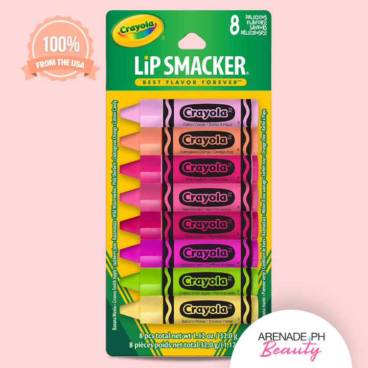 Lip Smacker Crayola Lip Balm Party, Pack of 8 Delicious Flavors | Lazada PH