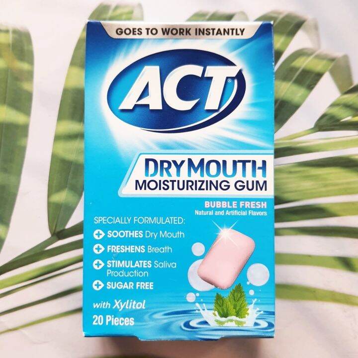 (ACT®) Dry Mouth Moisturizing Gum with Xylitol 20 Pieces หมากฝรั่งดับ ...