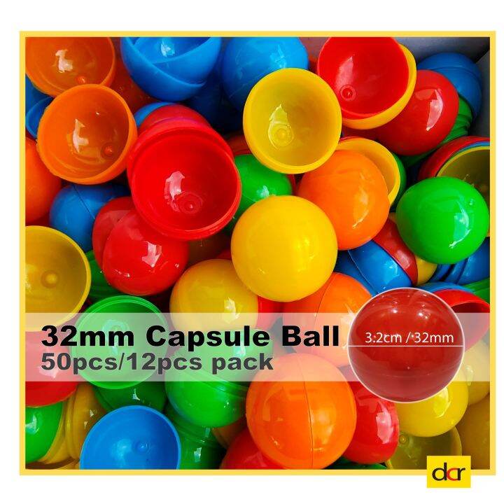 12pcs / 50pcs pack 32mm Solid Color Transparent Half Color Empty ...