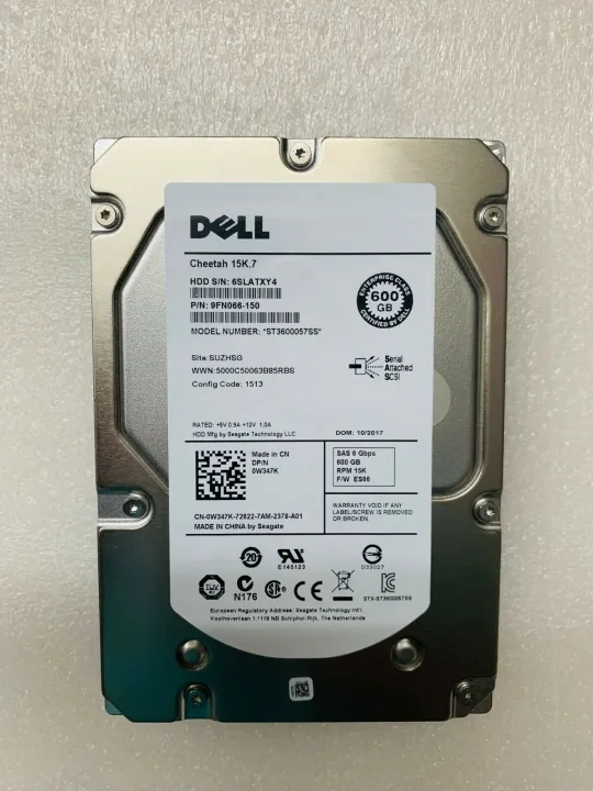 0W347K W347K Dell 600GB 15K RPM 6Gb/s 3.5" SAS Server Hare Drive ...