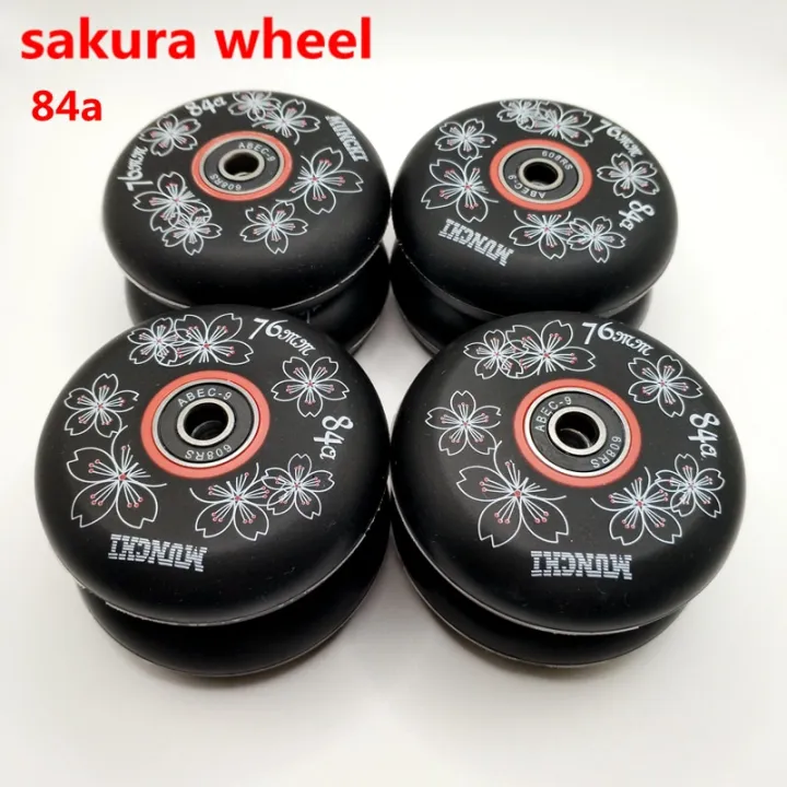 Free Shipping Roller Skate Wheels Sakura Wheel 72 76 80 Mm PU 84 A With ...