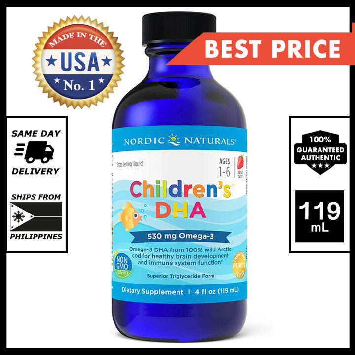 Nordic Naturals Children's DHA Liquid - Omega-3 DHA Fish Oil Supplement For Kids, Healthy ...