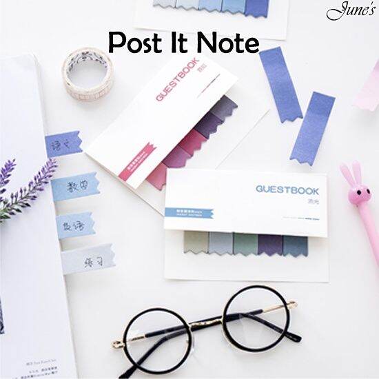 Isi 100Lembar Sticky Notes Paper Solid Color Pembatas Buku Catatan ...