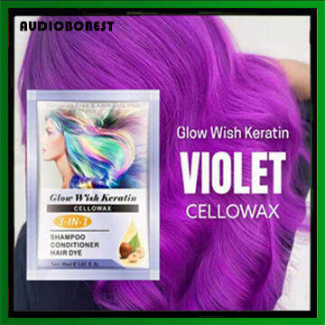 Violet hair color / Glow Wish Keratin Hair Color Cellowax 3in1 Shampoo ...
