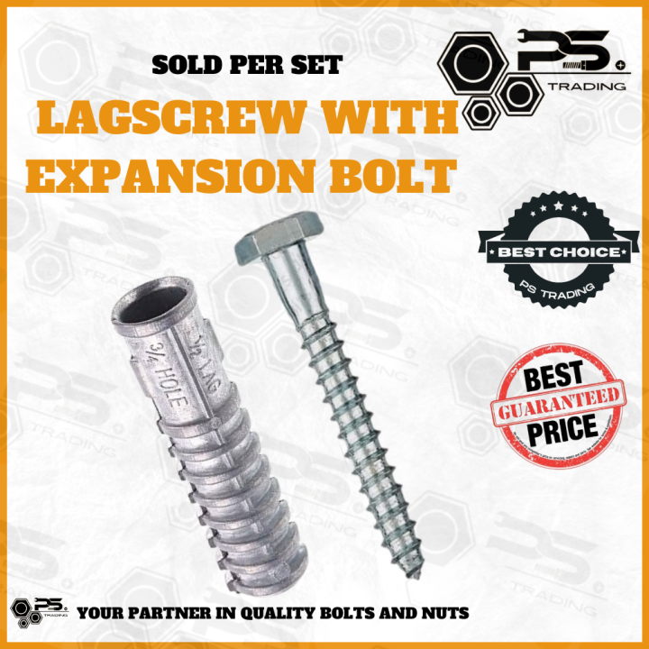 3/8 , 1/2 LAGSCREW WITH EXPANSION SHIELD | LAG SHIELD | LAGSCREW ...