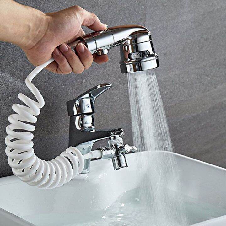 Basin Faucet Diverter Valve with Shower Head Bathroom Kitchen Tap ...