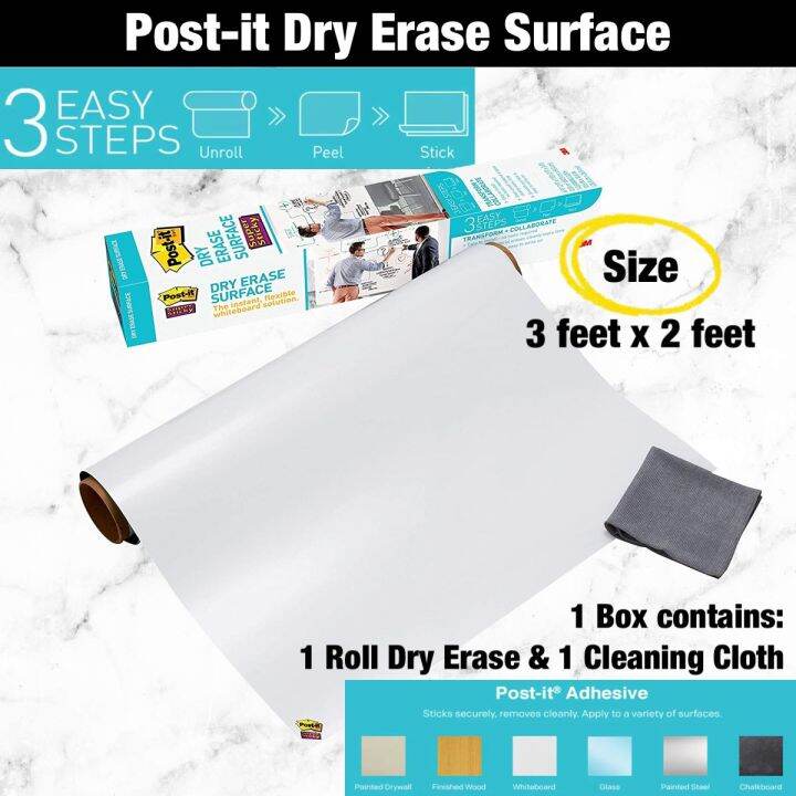 3M Dry Erase Surface Flexible Whiteboard( 3 feet x 2 feet) (Original ...
