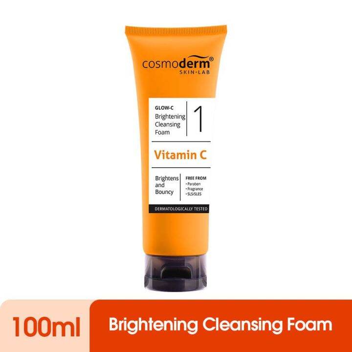 COSMODERM Glow-C Brightening Cleansing Foam 100ml | Lazada