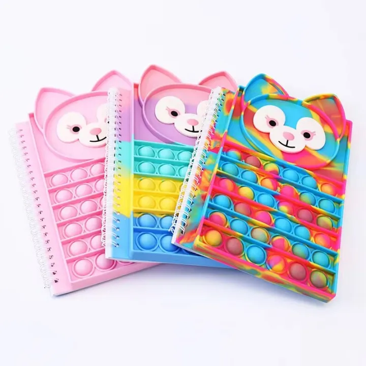 Rainbow Bule Pops Fidget Notebook ยอดนิยมซิลิโคน Poppet กระดานเขียน ...